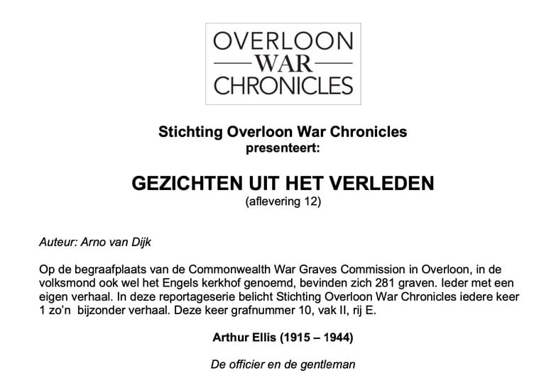 Ellis Arthur - Overloon War Chronicles